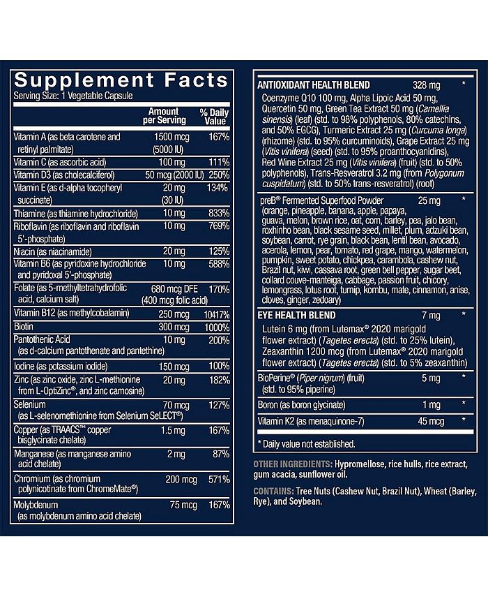 Vthrive Once-Daily Bioactive Multivitamin for Men 50+ - Supports Stress & Healthy Aging (60 ...