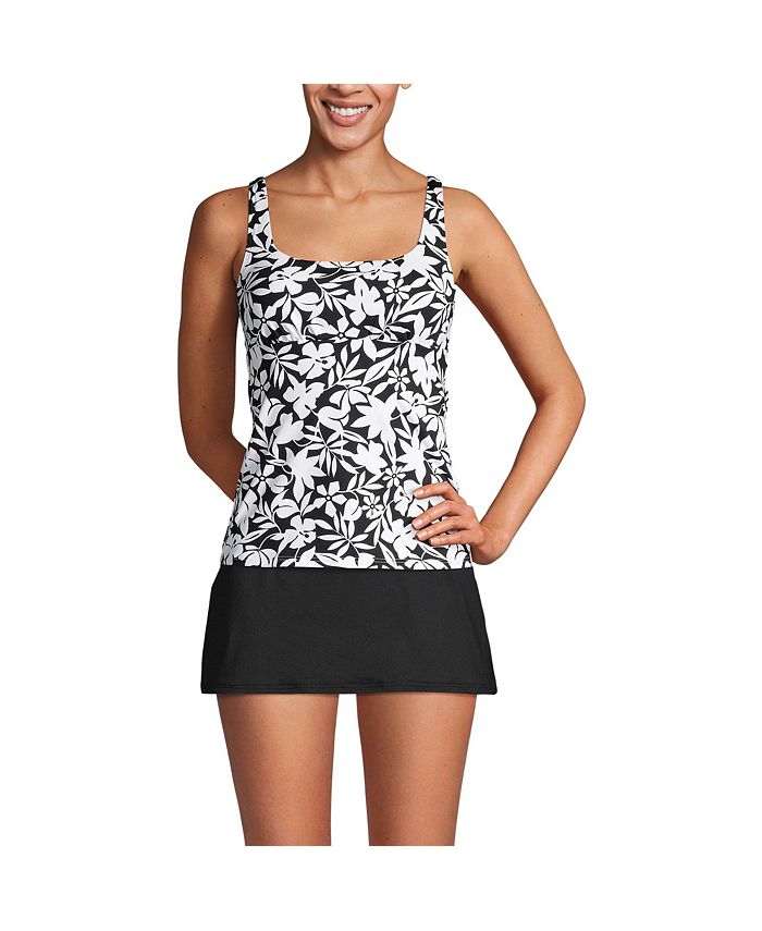 Lands' End Women's D-Cup Chlorine Resistant Square Neck Underwire ...