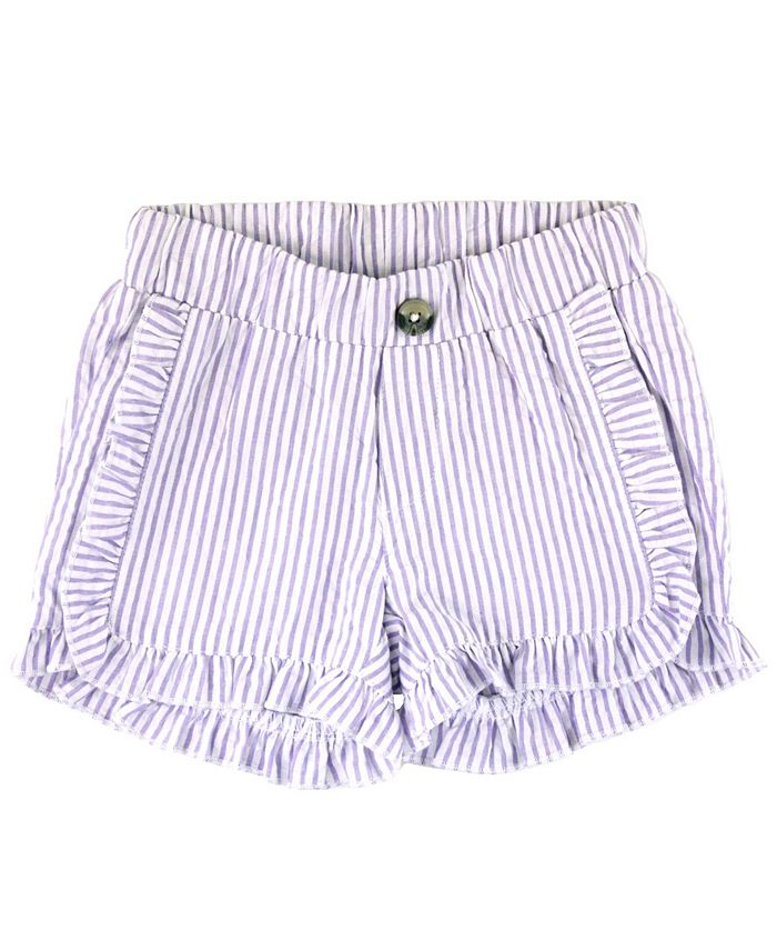 RuffleButts Toddler Girls Ruffle Trim Woven Shorts - Macy's