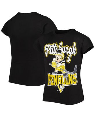 Big Girls Black Pittsburgh Penguins Mickey Mouse Go Team Go T-shirt ...
