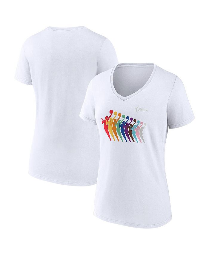 Fanatics Women's White WNBA Logowoman Pride V-Neck T-shirt - Macy's