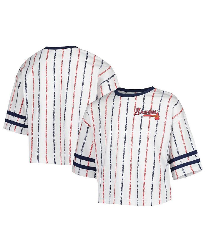 Outerstuff Big Girls White Atlanta Braves Ball Striped T-shirt - Macy's