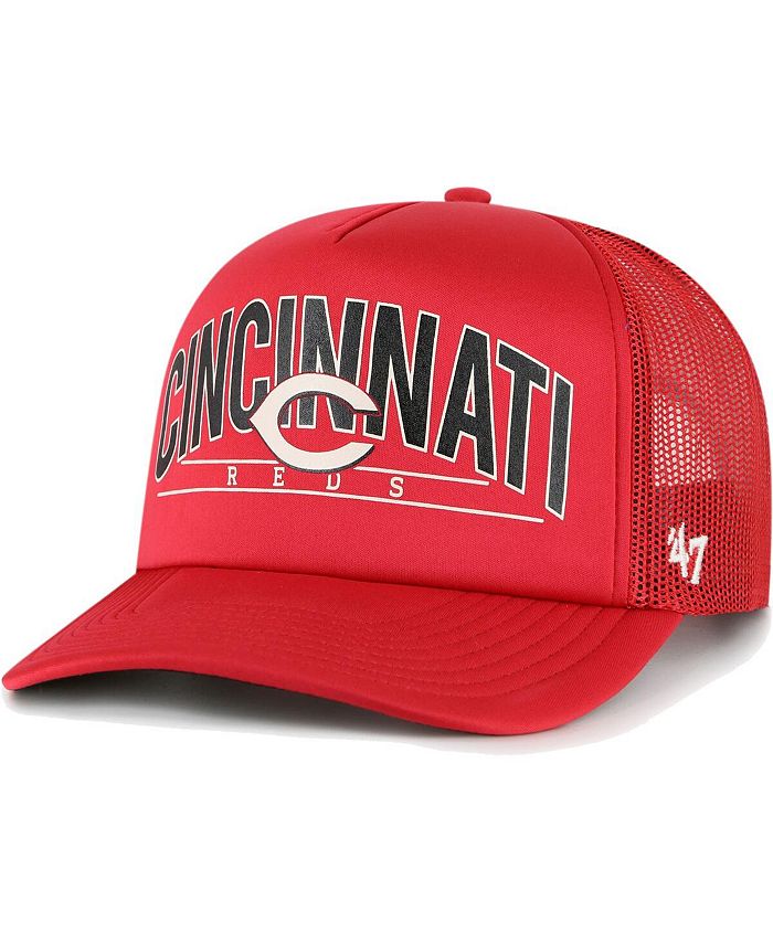 '47 Brand Men's Red Cincinnati Reds Backhaul Foam Trucker Snapback Hat - Macy's
