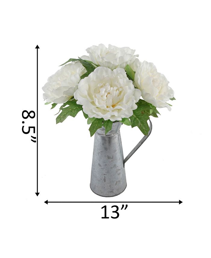 Flora Bunda 13" Tall Peony in Tin - Macy's