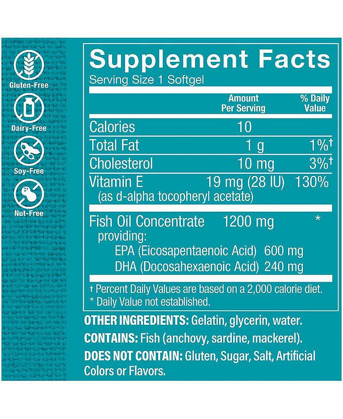 The Vitamin Shoppe Omega-3 Fish Oil - EPA/DHA 840 MG - Supports ...