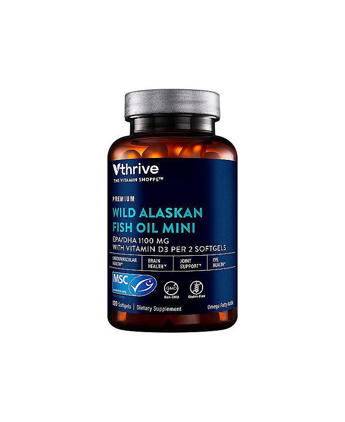 Vthrive Premium Wild Alaskan Fish Oil Minis with Vitamin D - EPA/DHA ...