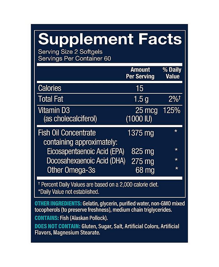 Vthrive Premium Wild Alaskan Fish Oil Minis with Vitamin D - EPA/DHA ...