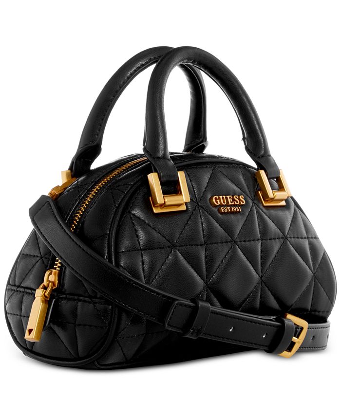 GUESS Mildred Mini Dual Top Handle Quilted Bowler Bag - Macy's