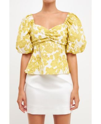 Free the Roses Women's Floral Peplum Top - Macy's