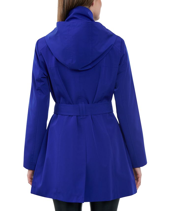 London Fog Women's Hooded Belted Zip-Front Rain Coat - Macy's
