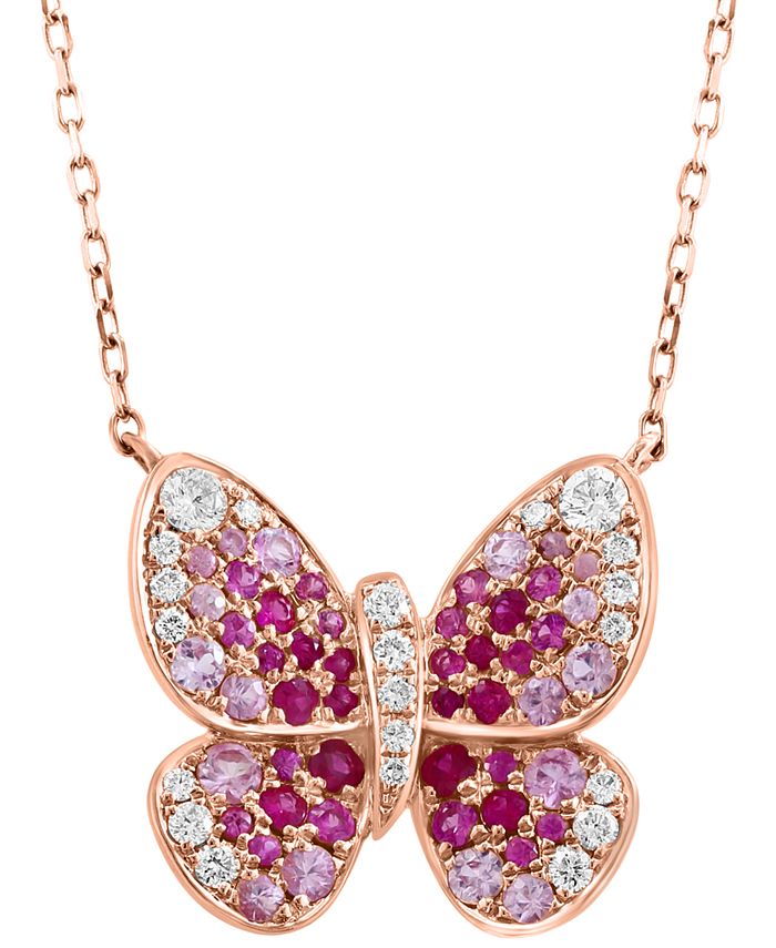 EFFY Collection EFFY® Pink Sapphire (1-1/8 ct. t.w.), Ruby (3/4 ct. t.w ...
