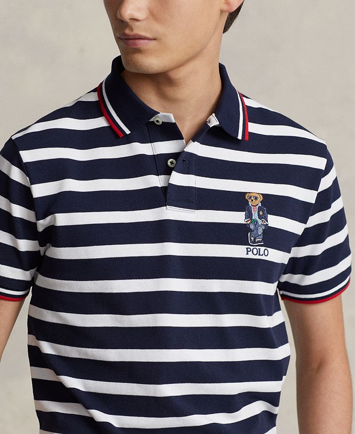 Polo Ralph Lauren Men's Custom Slim Polo Bear Mesh Polo Shirt - Macy's
