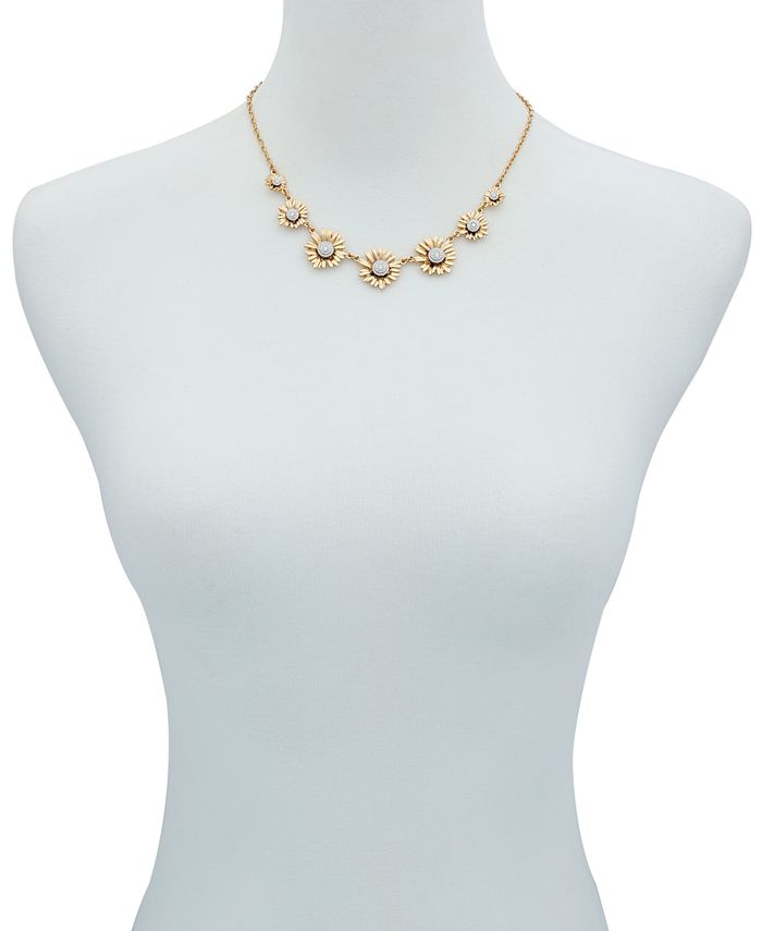 T Tahari Gold-Tone Sunflower Pendant Necklace - Macy's