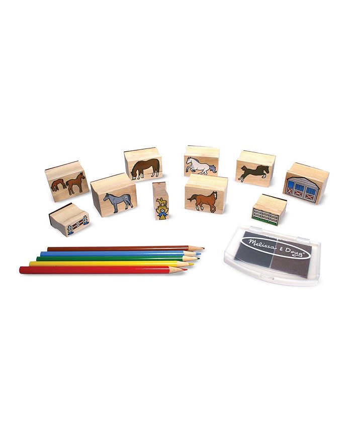 Melissa and Doug Melissa & Doug Wooden Stamp Activity Set: Horse Stable ...