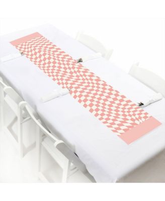 Big Dot of Happiness Pink Checkered Party - Petite Paper Table Runner ...