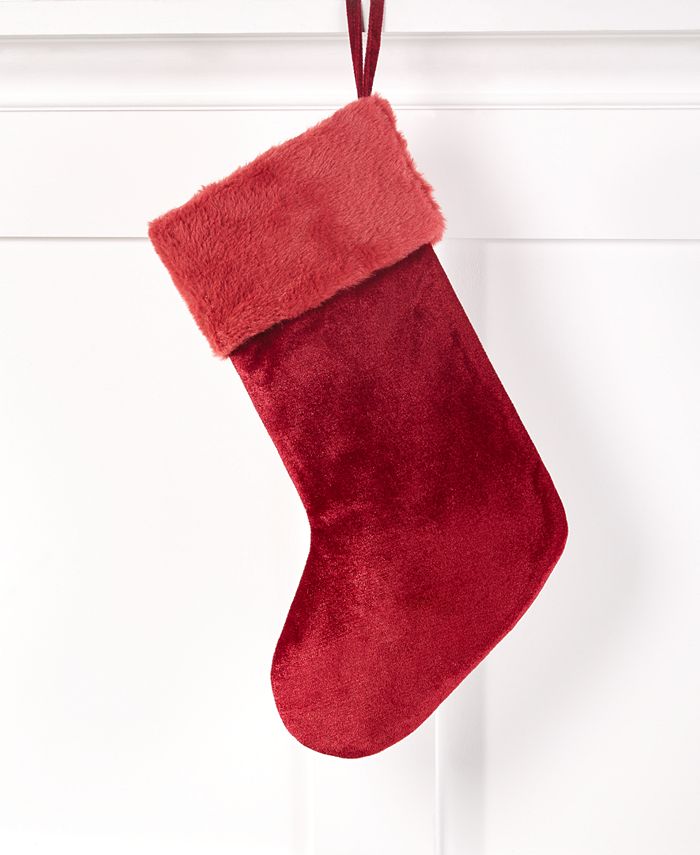 Holiday Lane Stockings Red Velvet Snowflake Stocking, Created for Macy ...