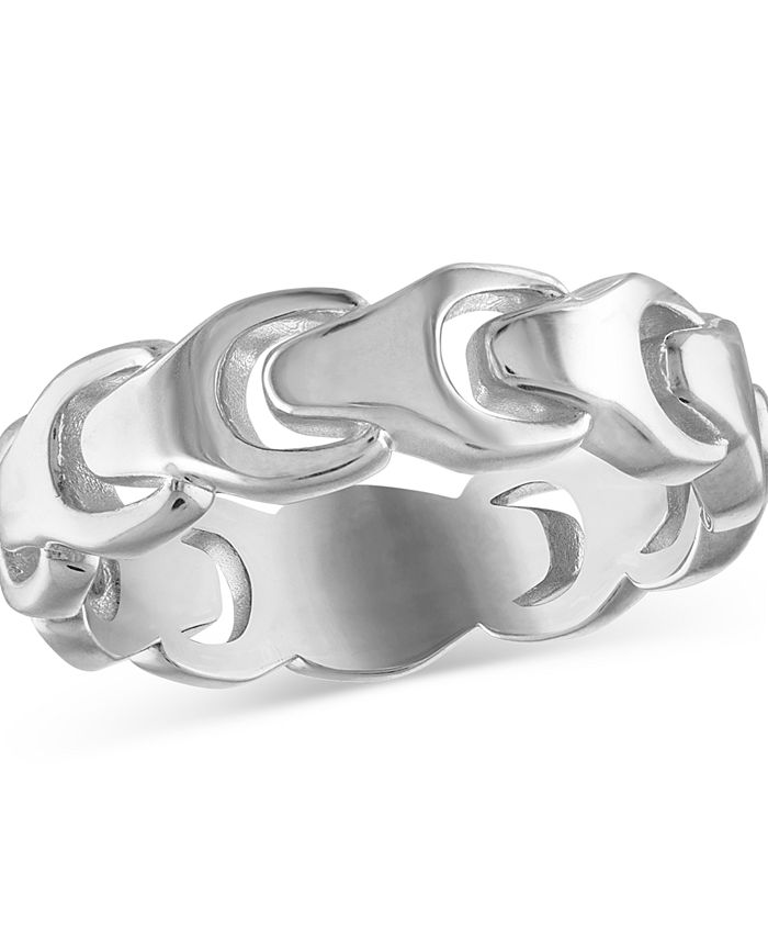 Bulova Men's Link Ring in Sterling Silver - Macy's