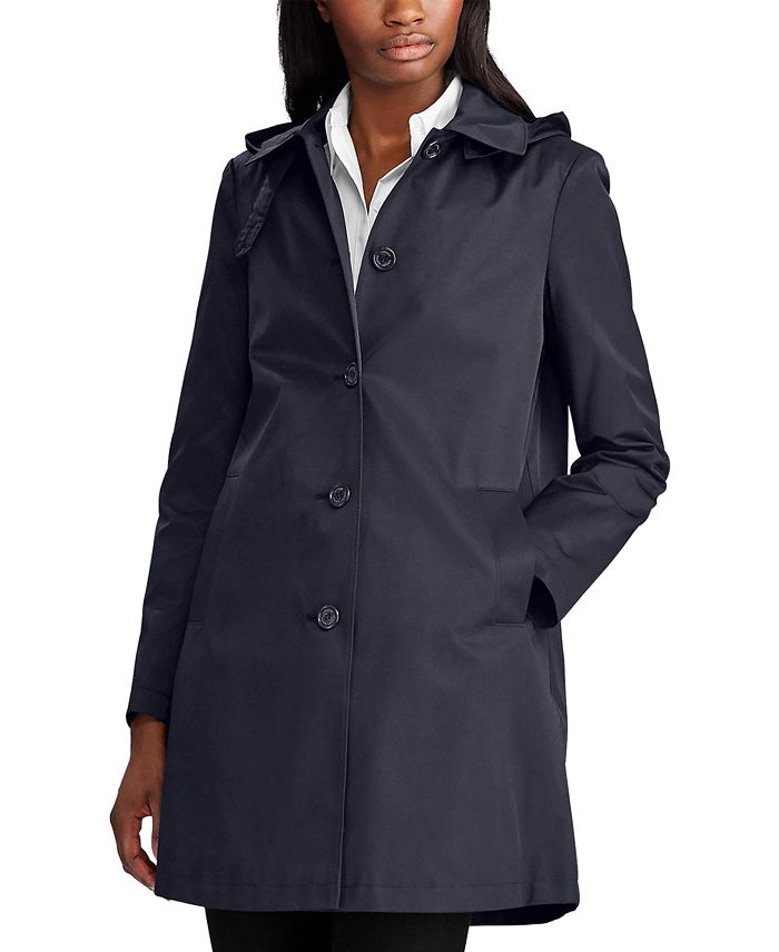Lauren Ralph Lauren Women's Hooded A-Line Raincoat - Macy's
