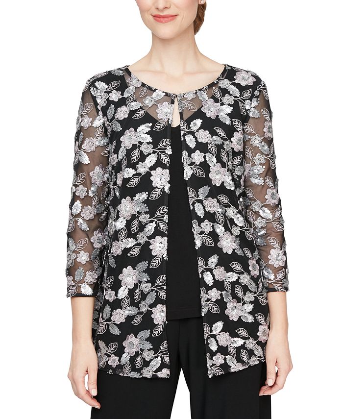 Alex Evenings Women's 2-Pc. Embellished Jacket & Shell Set - Macy's