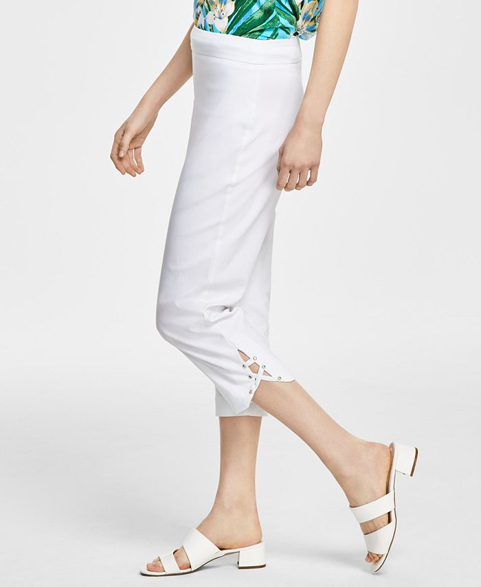 Jm Collection Lattice Hem Capri Pants Created For Macys Macys