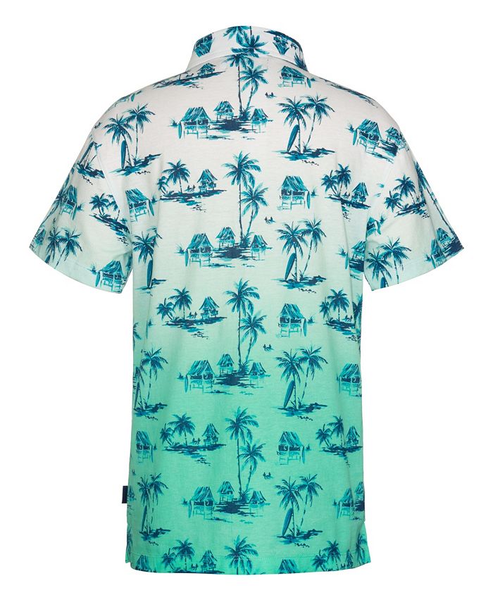 Univibe Big Boys Zen Color Fade with Tropical Print Jersey Polo Shirt ...