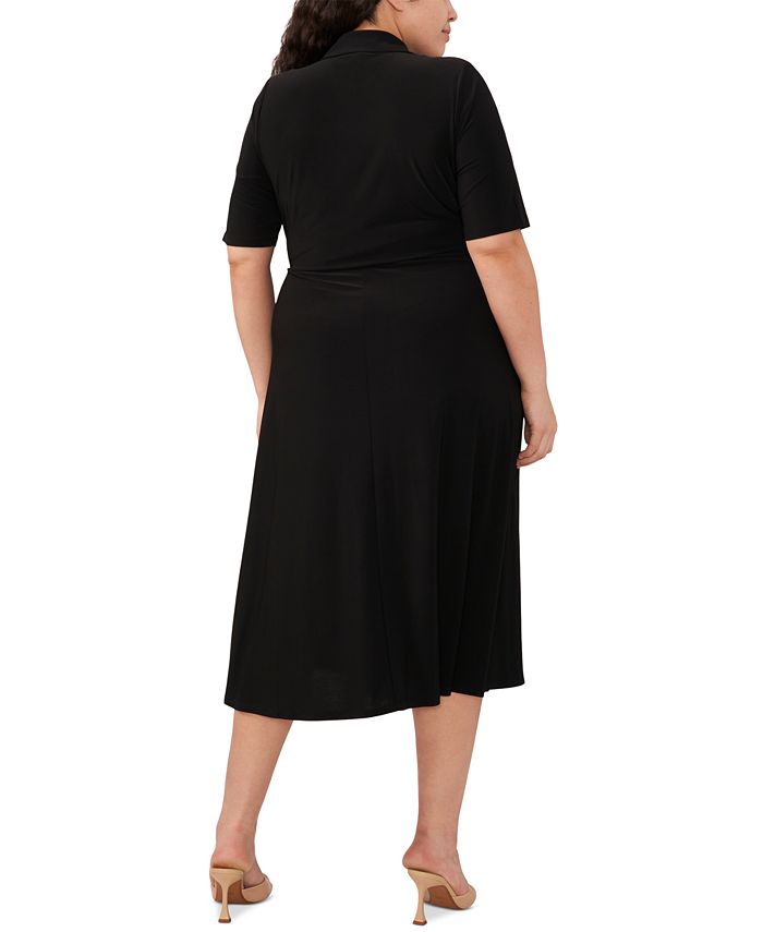 MSK Plus Size Collared Wrap Dress - Macy's