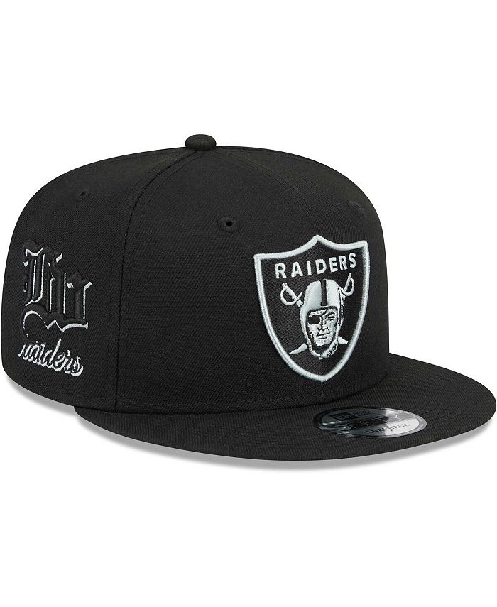 New Era Men's Black Las Vegas Raiders Goth Side Script 9FIFTY Snapback ...