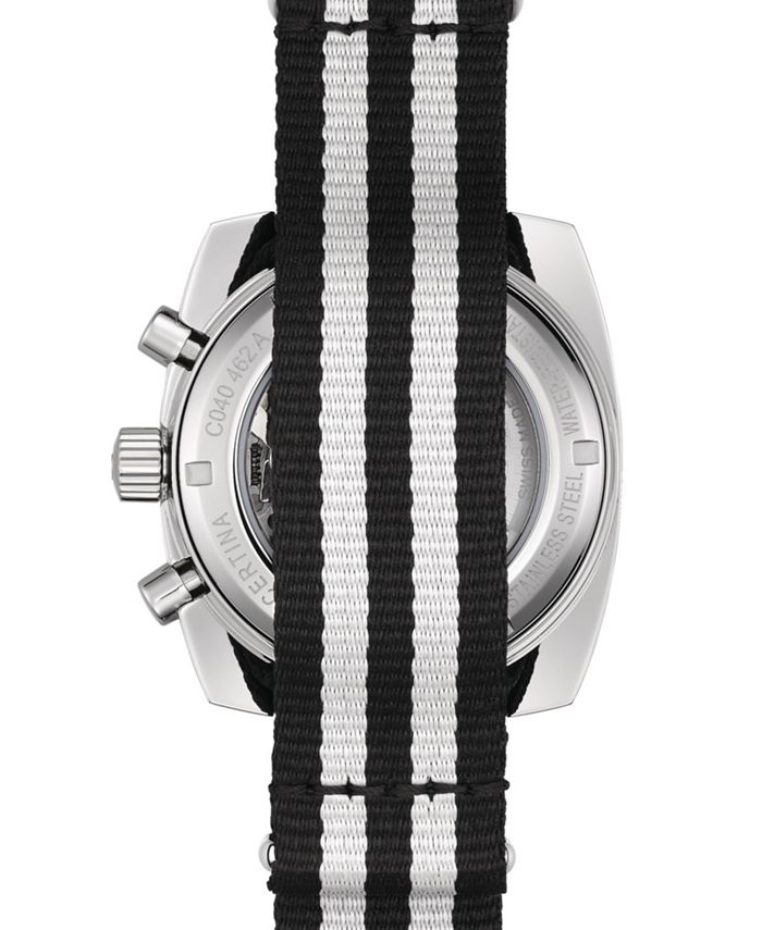Certina Men's Swiss Automatic Chronograph DS Black & White Synthetic ...
