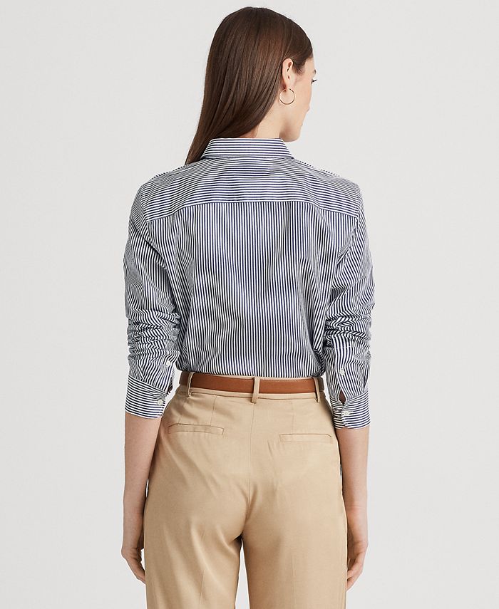 Lauren Ralph Lauren Womens Striped Cotton Broadcloth Shirt Macys