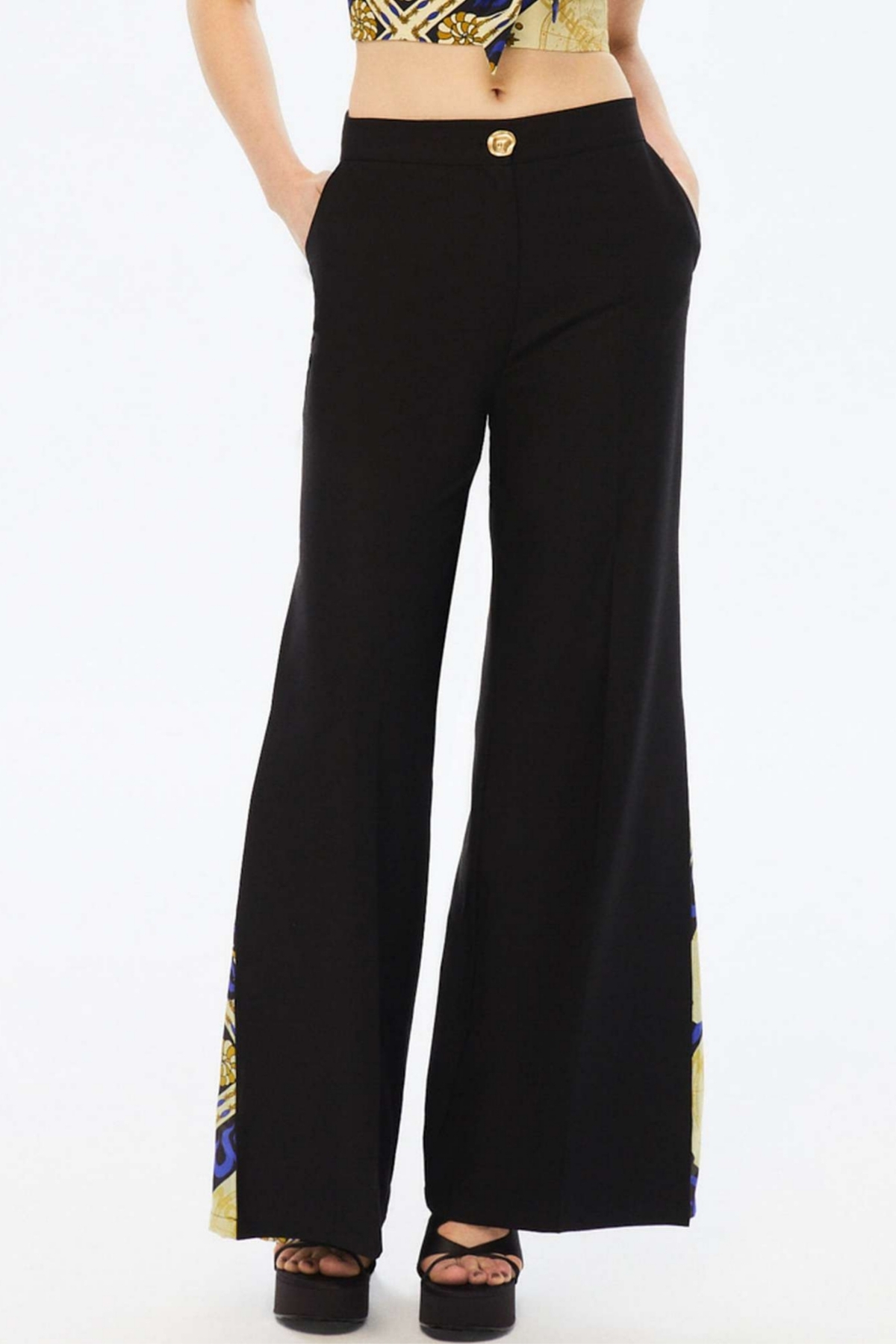 Click here for Nocturne Womens Wide-Leg Satin Pants - Black prices
