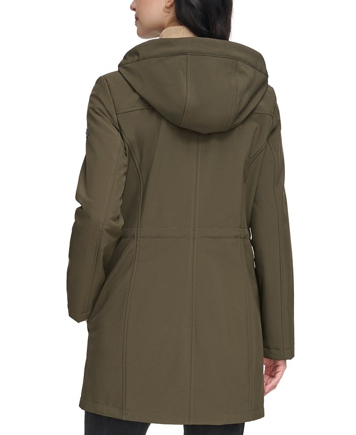DKNY Women's Drawstring-Hood Snap-Front Anorak Raincoat - Macy's