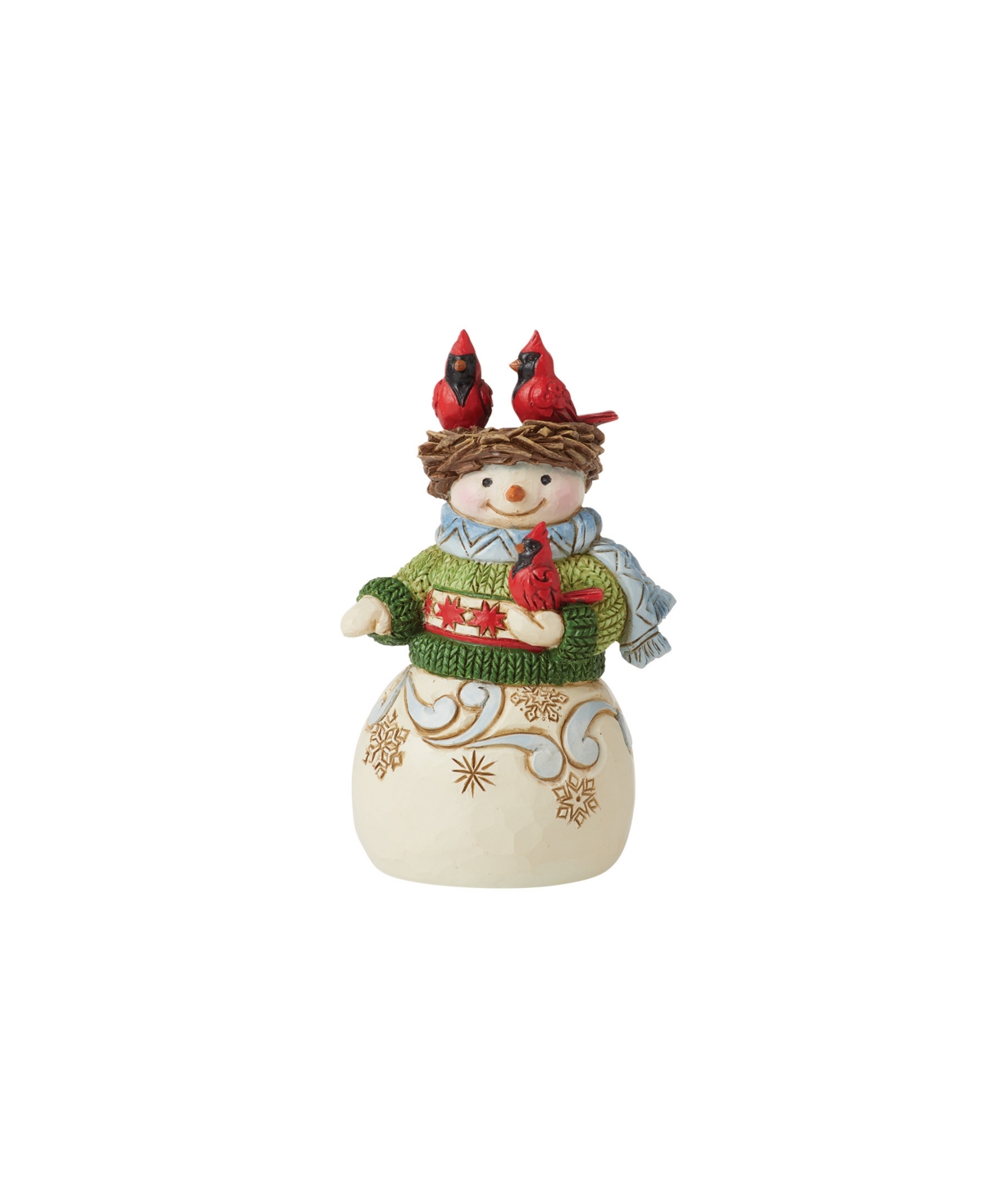 Jim Shore Mini Snowman with Nest on Head Figurine - Multi | Smart Closet