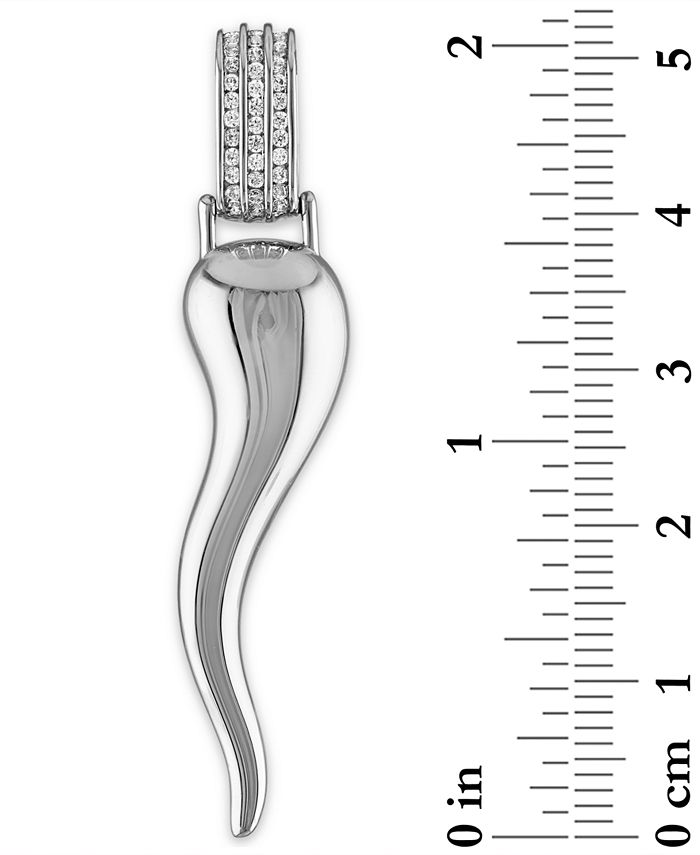 Esquire Men's Jewelry Cubic Zirconia Horn Pendant in Sterling Silver ...