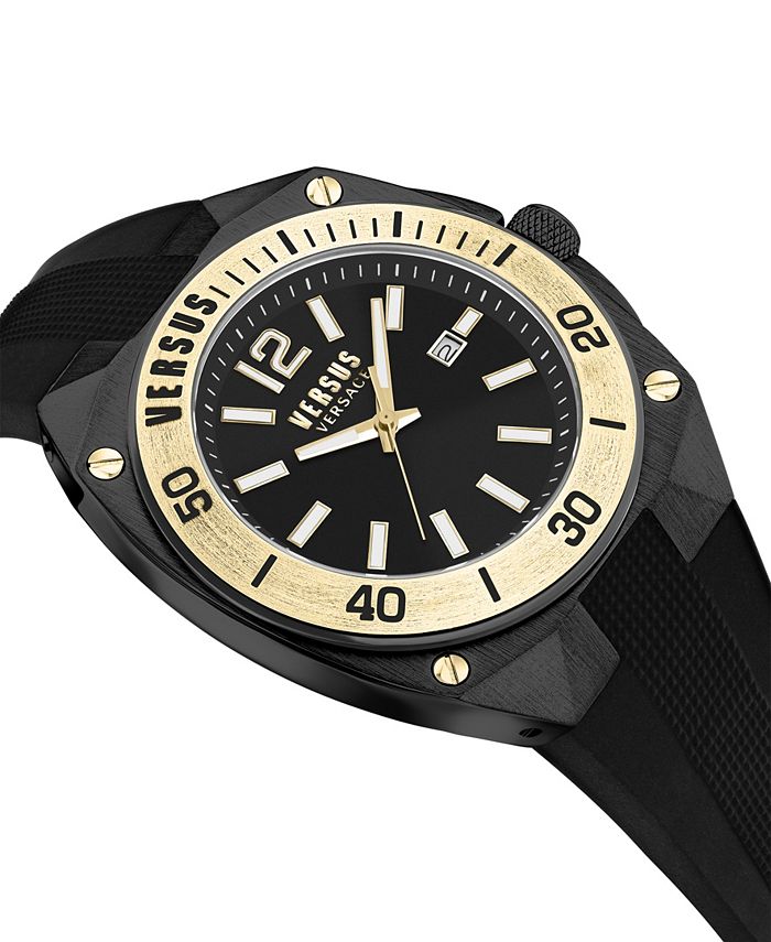 Versus Versace Men's Three-Hand Date Quartz Versus Reaction Black ...