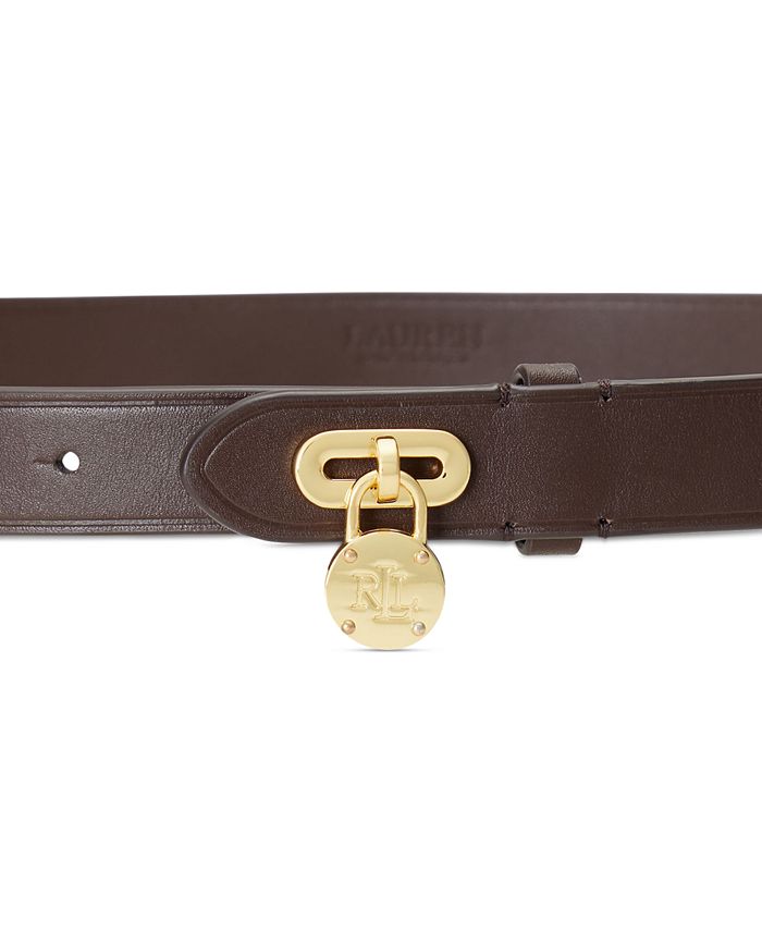 Lauren Ralph Lauren Women's Leather Padlock Belt - Macy's