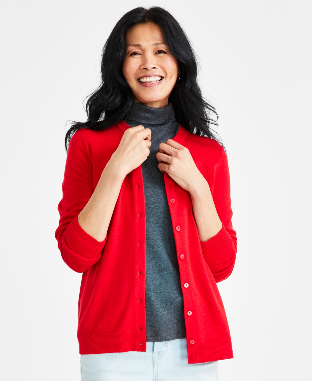 Click here for Style & Co Petite Crewneck Cardigan  Macys Exclusi... prices