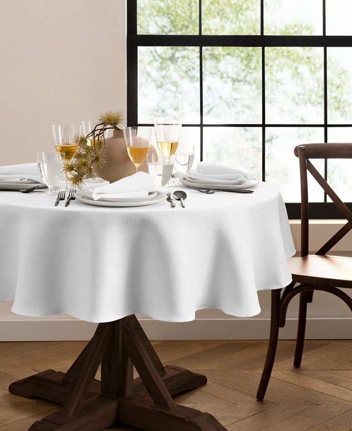 Elrene Laurel Solid Texture Water and Stain Resistant Tablecloth, 60" x ...