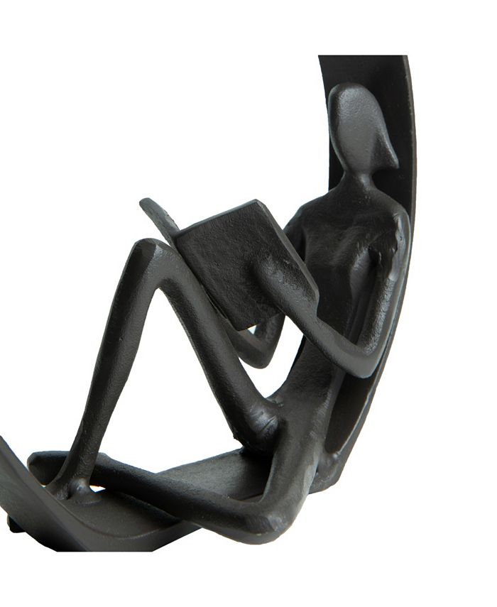 Danya B Contemporary Encircled Female Reader Cast Iron Sculpture Statue ...