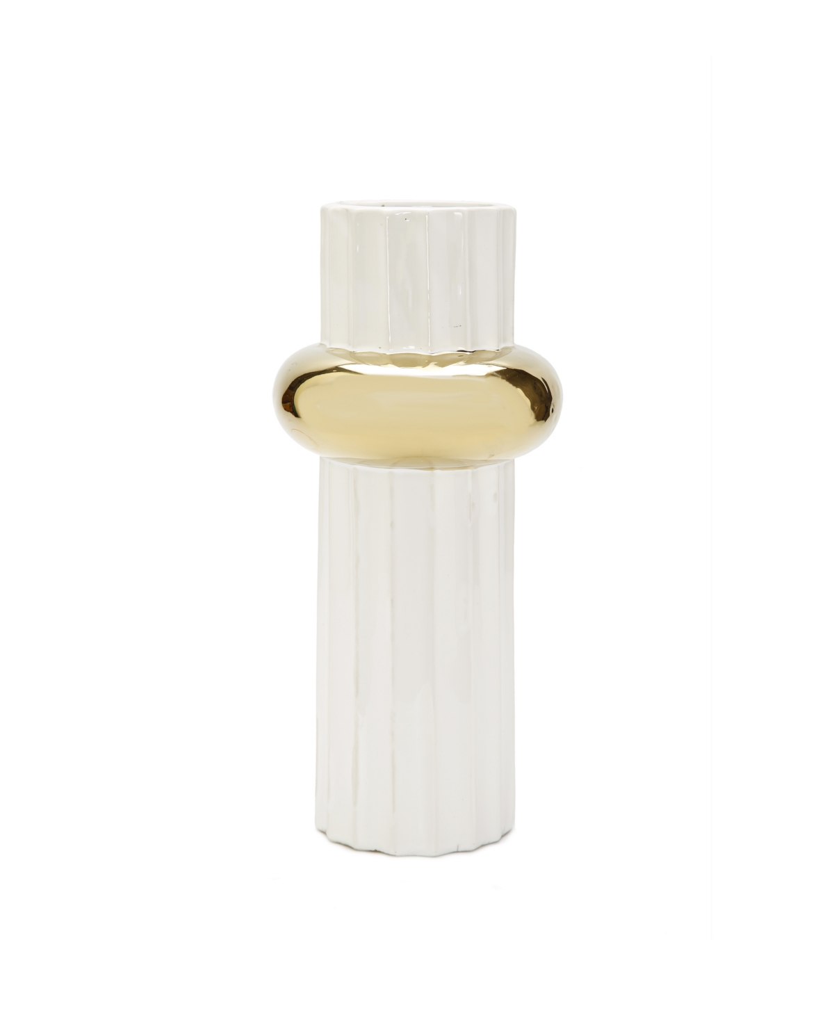 Click here for White Ripple Design Vase with Gold-Tone Ring 12 -... prices