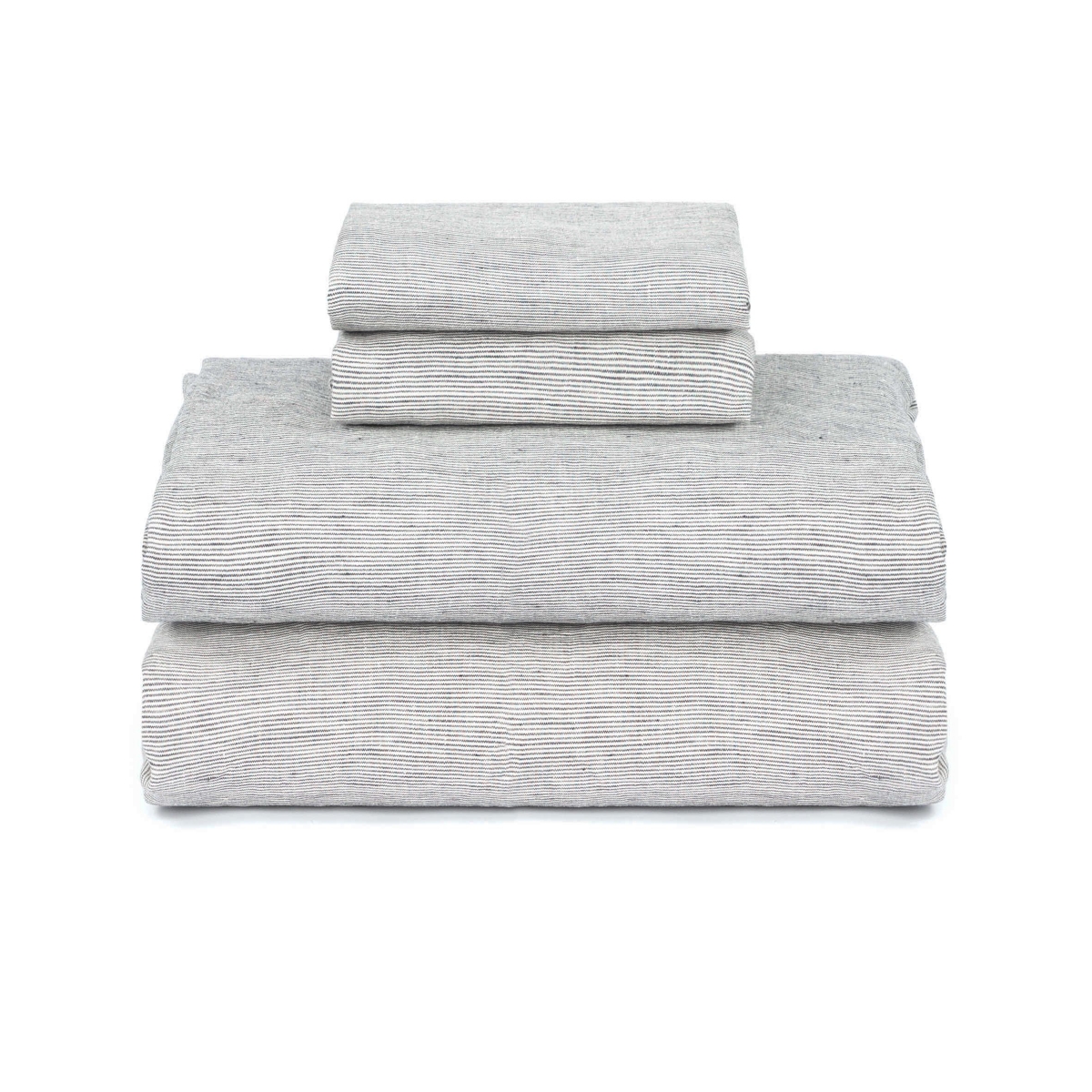 Click here for 100 French Linen Sheet Set - King - Shadow pinstri... prices