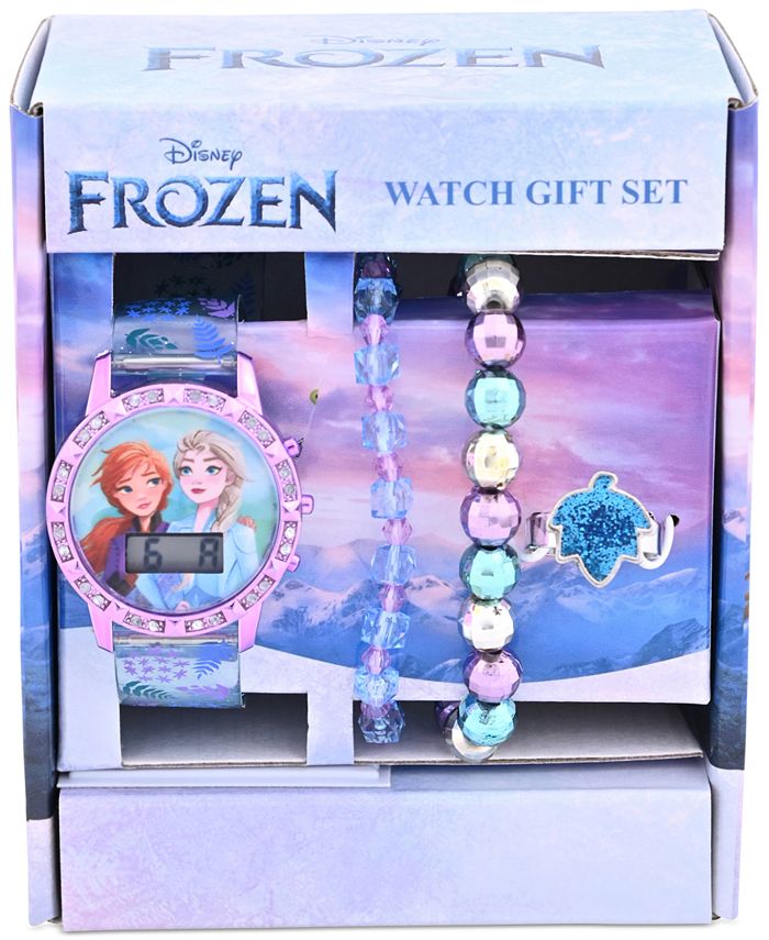 Accutime Girls' Digital Disney Frozen Light Blue Silicone Strap Watch ...