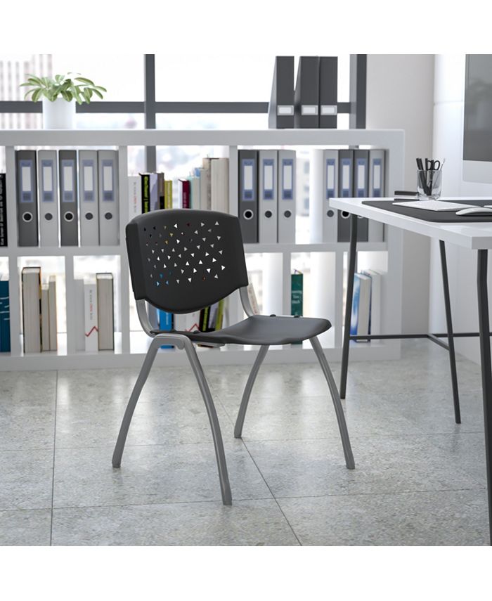 EMMA+OLIVER Home And Office Plastic Stack Chair With Perforated Back ...