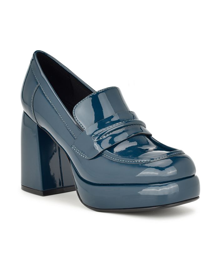 Nine West Women's Verge Slip-On Square Toe Block Heel Loafers - Macy's