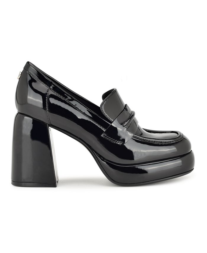 Nine West Women's Verge Slip-On Square Toe Block Heel Loafers - Macy's