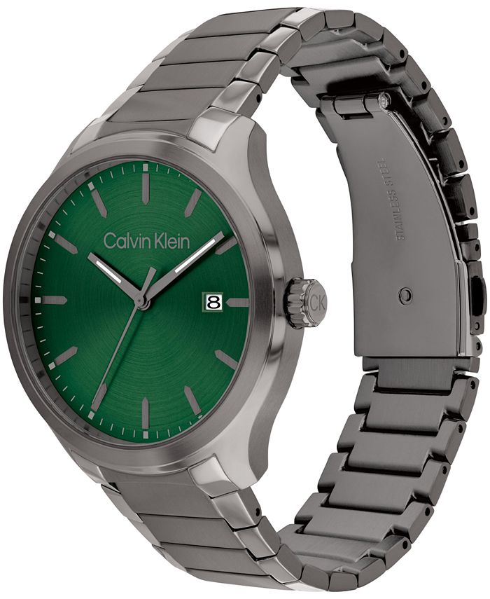 Calvin Klein Men's 3H Quartz Gray Stainless Steel Bracelet Watch 43mm ...