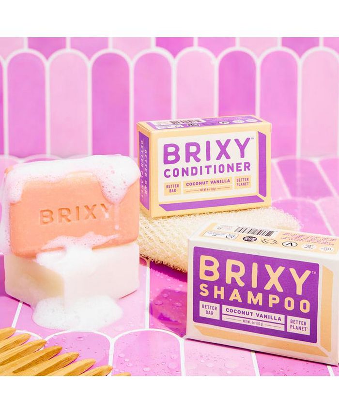 BRIXY Coconut Vanilla Shampoo & Conditioner Bar for Balance, Softness ...