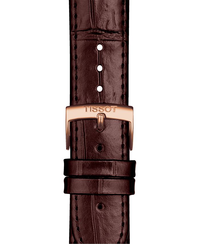 Tissot Official Interchangeable Brown Leather Watch Strap - Macy's
