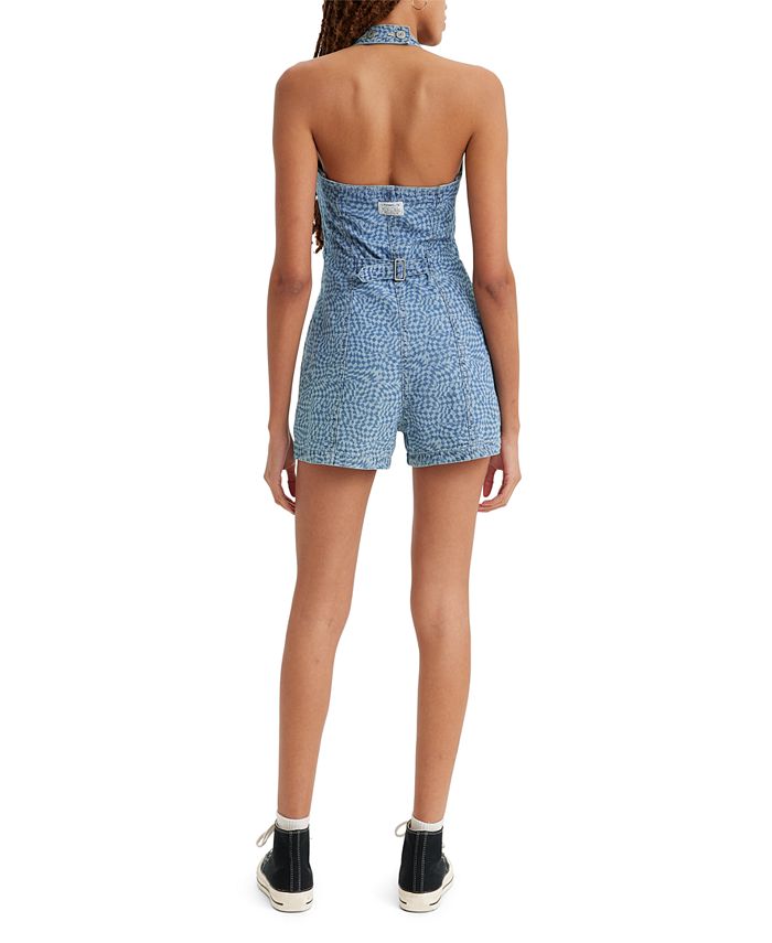 Levi's Women's Faris Printed Denim Halter Romper - Macy's