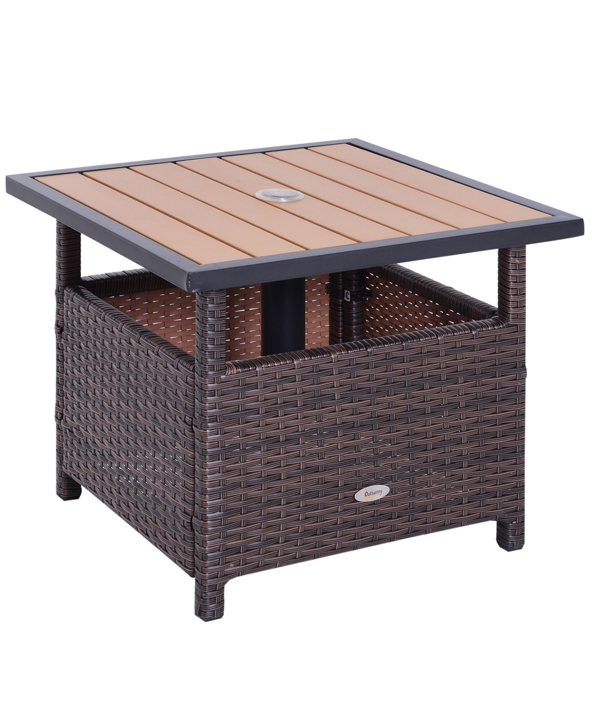 Click here for Outsunny 22 Rattan Wicker Side Table with Steel Fr... prices