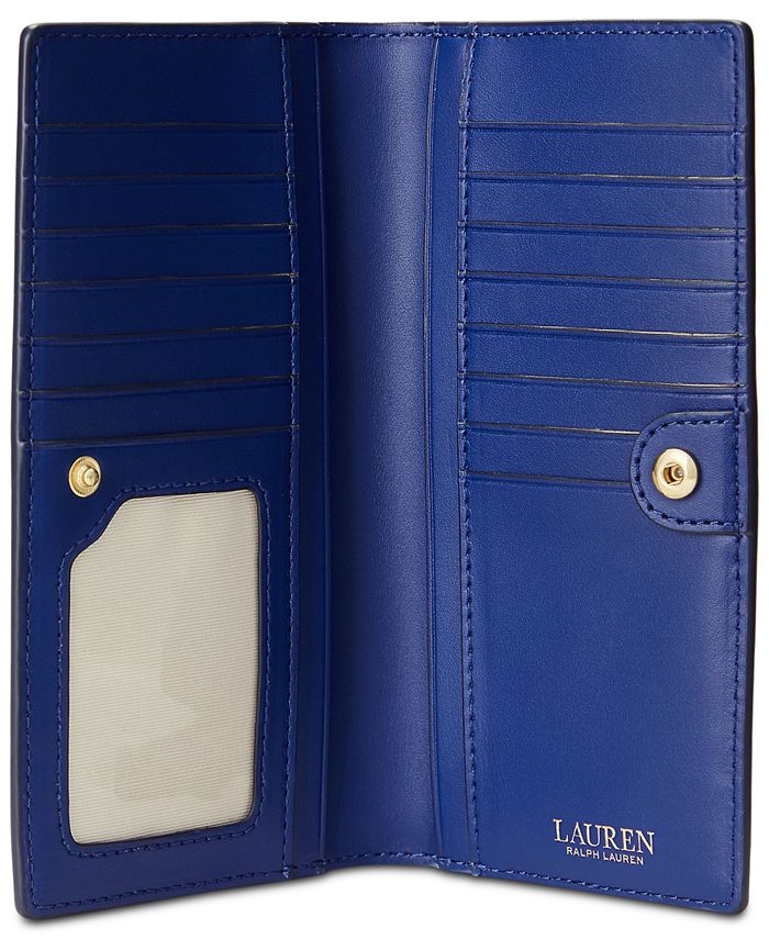 Lauren Ralph Lauren Crosshatch Leather Slim Wallet - Macy's